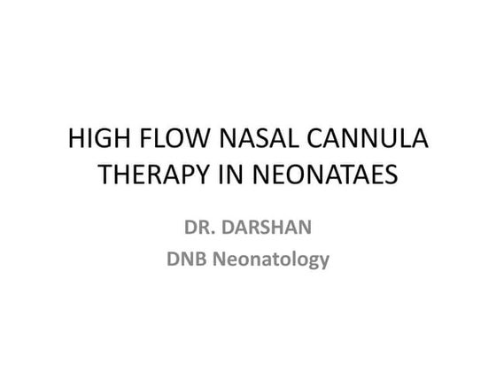 Humidfied nasal cannula | PPT