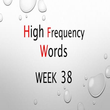 High frequency words and activities 2 | PPT