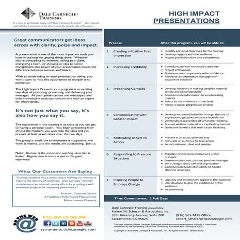 "High Impact Presentations" Seminar | PDF