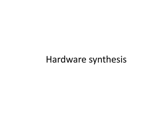 Highlevel Synthesis Algorithms For The Vlsi Ppt 9887