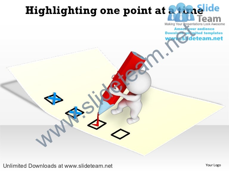 Highlighting one point at time ppt slides diagrams templates