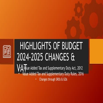HIGHLIGHTS OF BUDGET-VAT & Tax Portion.pptx | Business Accounting ...