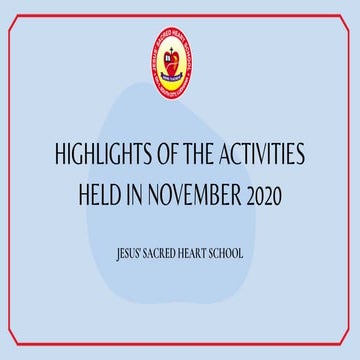 Highlights of the activities held in November 2020 | PPT