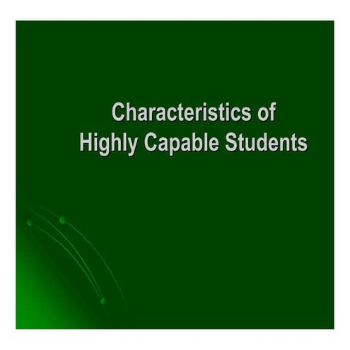 Highly Capable Characteristics | PPT