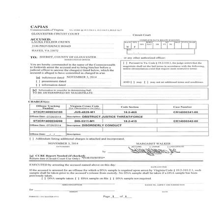 Highly Queationable Capias, Virginia | PDF