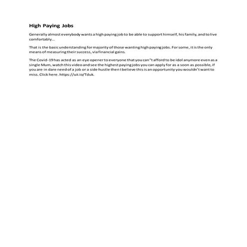 High paying jobs | DOCX