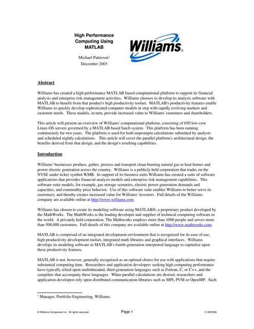 High Performance Computing Using Matlab Pdf 0585