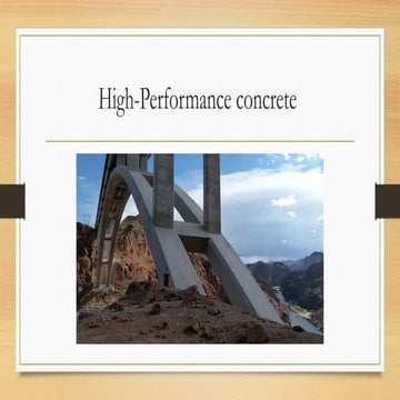 High Performance Concrete ppt for civil engineering students | PPTX
