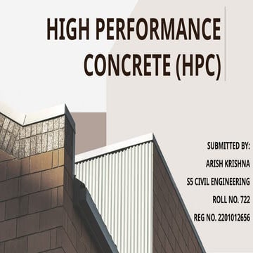 HIgh Performance Concrete (HPC) Civil Engineering | PPT
