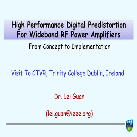 High performance digital predistortion for wideband RF power amplifiers ...