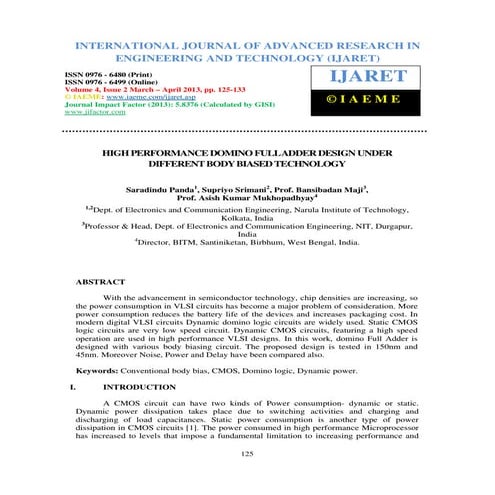 A comparative study of full adder using static cmos logic style