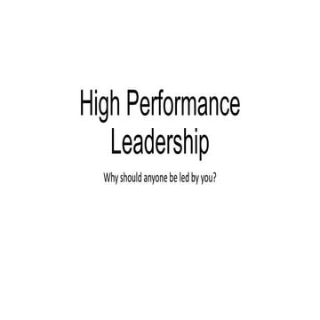 High Performance Leadership | PPTX