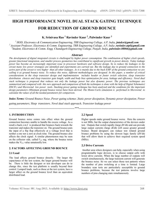 Improved Power Gating Techniques For Reduction Of Noise And Leakage Power In Vlsi Circuits Pdf