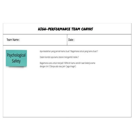 High performance team canvas | DOCX