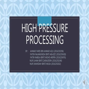 High pressure processing | PPT