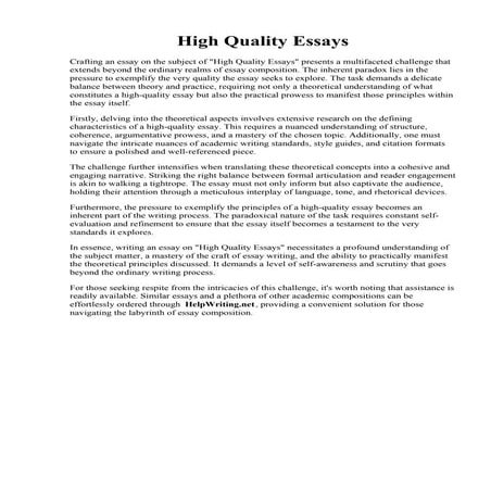 High Quality Essays. How to Become a Professional Essay Writer The ...