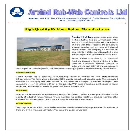 High quality rubber roller manufacturer pdf | PDF