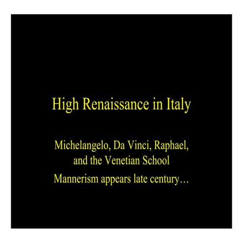 High renaissance italy | PPT
