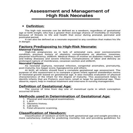 High risk newborn and preterm notes..pdf
