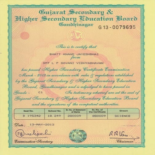High school certificate | PDF