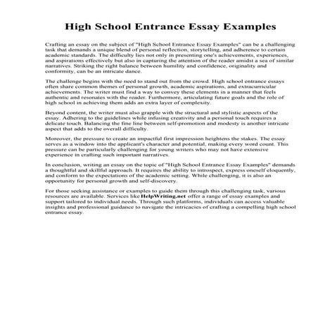 High School Entrance Essay Examples.pdf