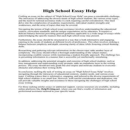 Argumentative Essay Examples For High School | PDF