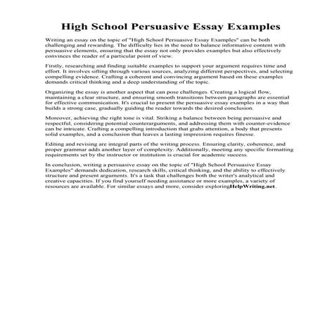High School Persuasive Essay Examples.pdf | Lung and Respiratory Health ...