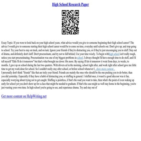 High School Research Paper | PPT