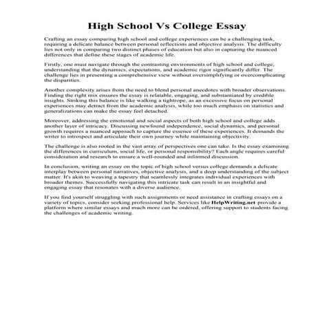 High School Vs College Essay.pdf