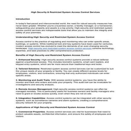 High Security & Restricted System Access Control Services.pdf