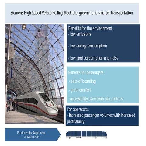 High Speed Rail Rolling Stock Siemens Velaro | PDF