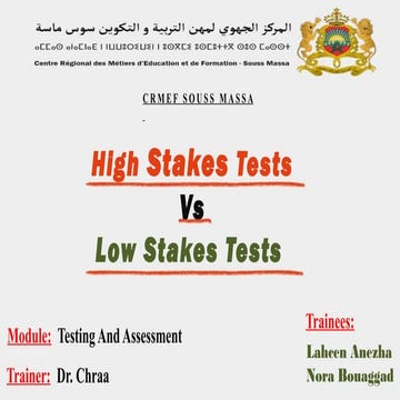 High Stakes tests Vs Low Stakes Tests [Testing and Assessment].pptx