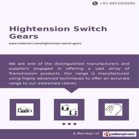 Hightension Switch Gears, Kolkata Transmission Products | PDF