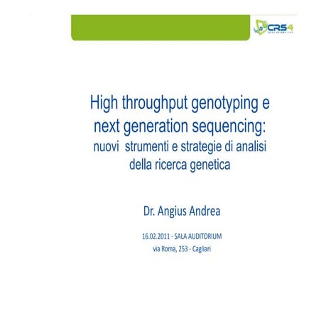 High throughput genotyping e next generation sequencing | PDF | Diseases and Conditions ...