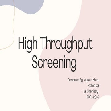 High throughput screening | PPTX