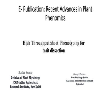 High throughput phenotyping : A comprehensive assessment | PPTX