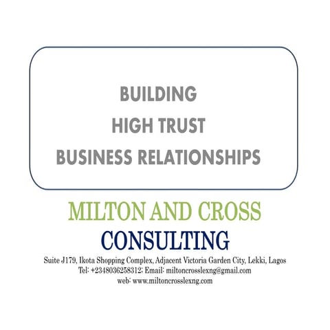 Building High Trust Business Relationship | PPTX