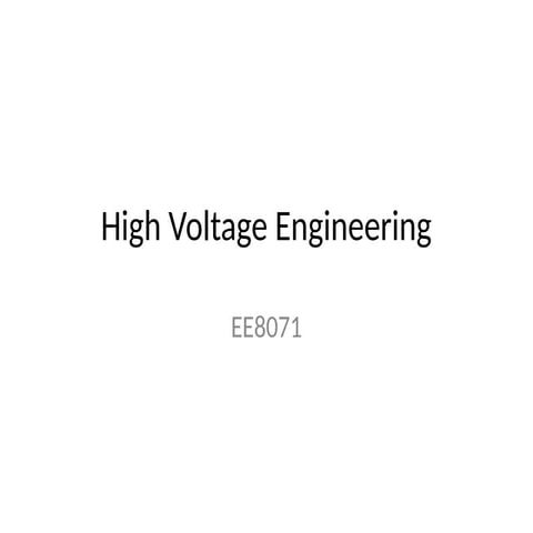 High Voltage Engineering power point pre | PPT