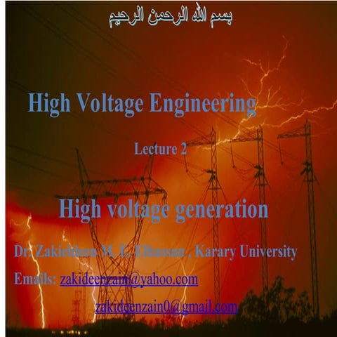 High voltage PPT in power system major second lecture | PPT