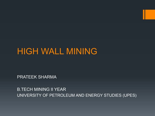 Highwall mining | PDF