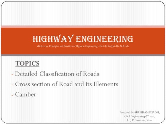 Typical road structure cross section details | PPTX