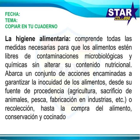 Higiene alimentaria | PPTX