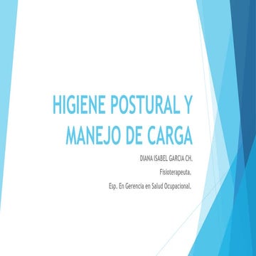 HIGIENE POSTURAL -MANUAL DE CARGA SST pptx | PPTX