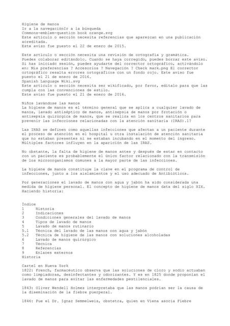 HIGIENE DE MANOS EN LA COMUNIDAD.pptx | Infectious Diseases | Diseases ...