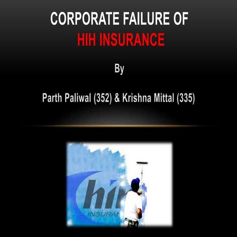 corporate failure for HIH insurance | PPTX