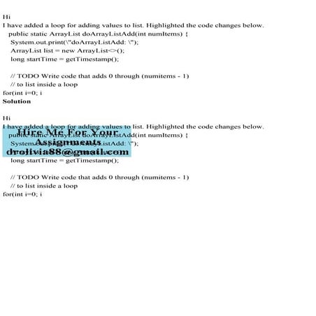 HiI have added a loop for adding values to list. Highlighted the c.pdf