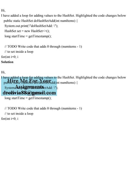 Hii Have Added A Loop For Adding Values To The Hashset Highlightpdf