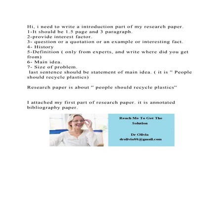 Hi, i need to write a introduction part of my research paper.1-It .docx