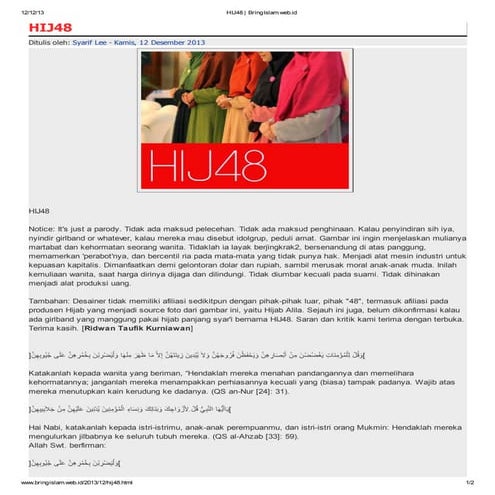 Hijab syari By Ustd.Felix Xiau | PPTX