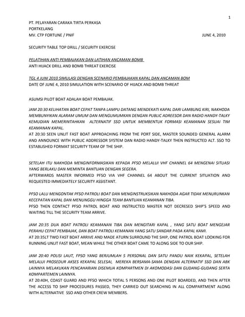 Table Top Drill Stowaway Scenario May 24, 2010 | DOC | Logistics | Business